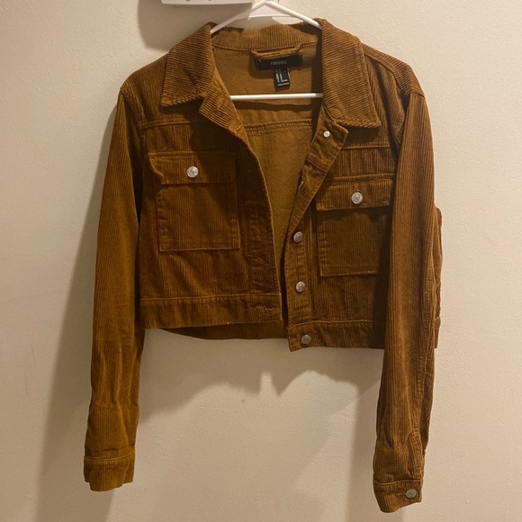 Forever 21 | Jackets & Coats | Brown Corduroy Cropped Jacket Forever 2 M | Poshmark